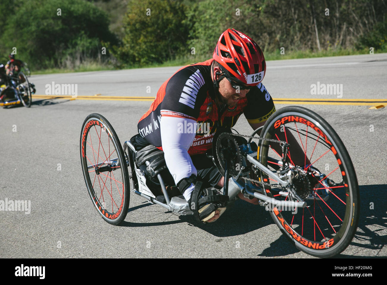 Athletes participate in the Cycling competition. The Marine Corps ...