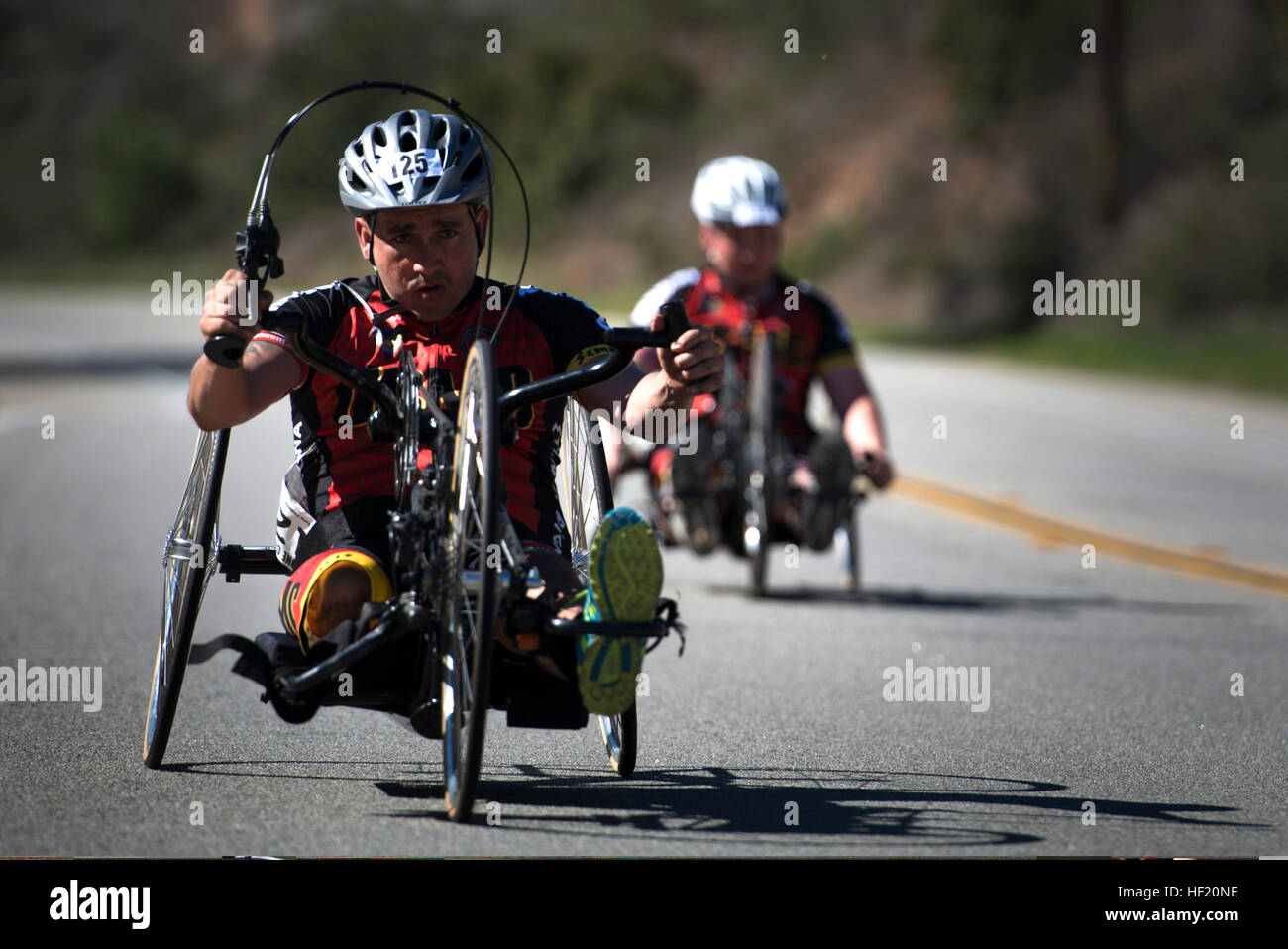 Marines compete in the recumbent-cycle competition during the 2014 ...