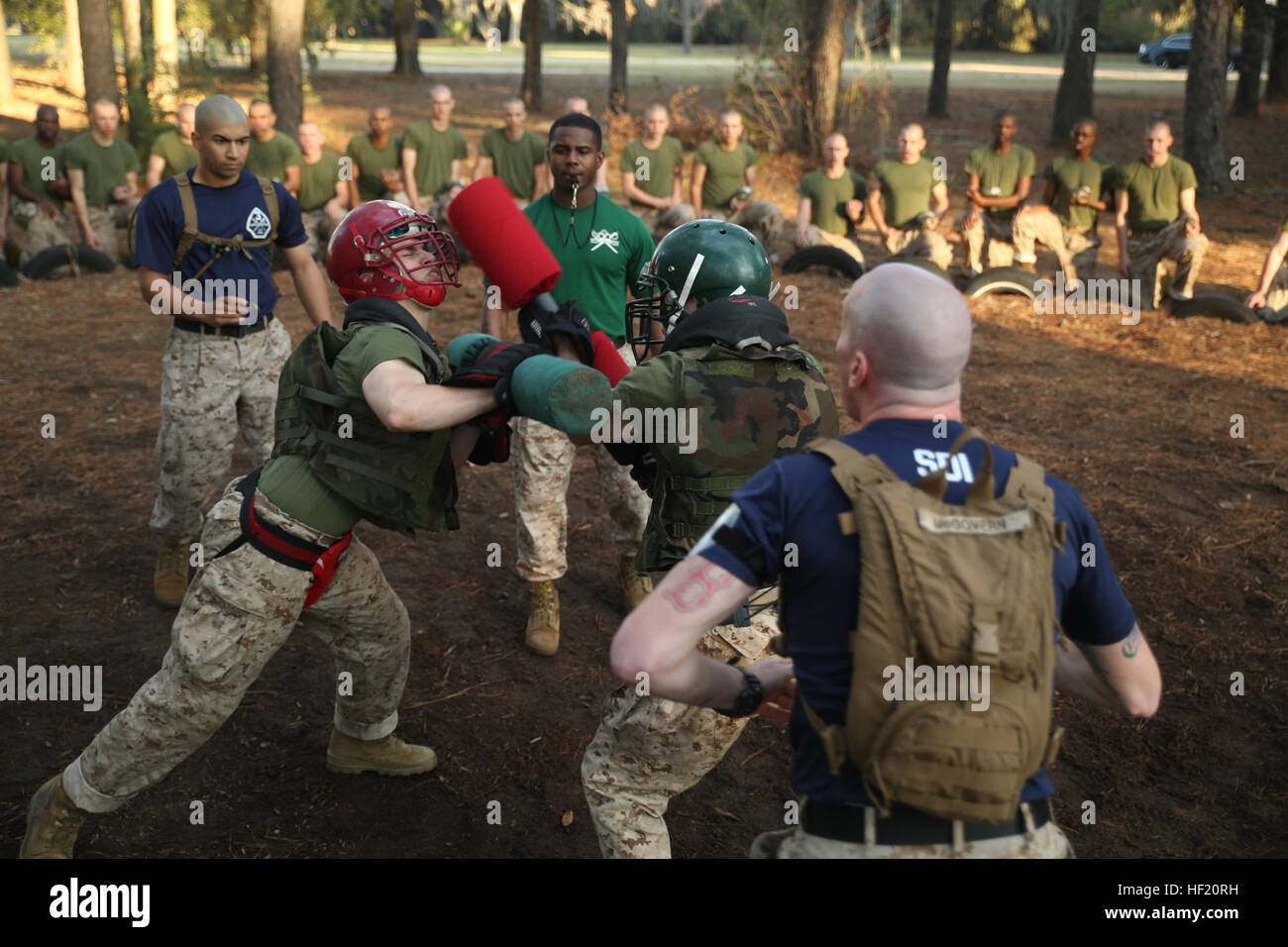 Instructors watch as Rct. Nino Toigo, left, Platoon 3034, and Rct ...