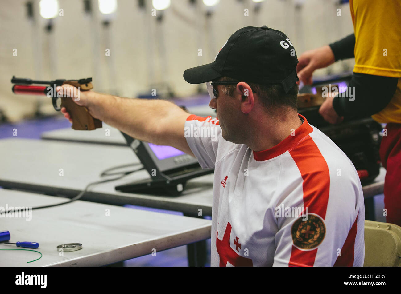 Athletes participate in the Shooting competition. The Marine Corps ...