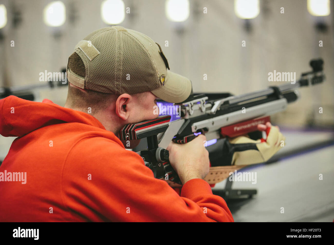 Athletes participate in the Shooting competition. The Marine Corps ...