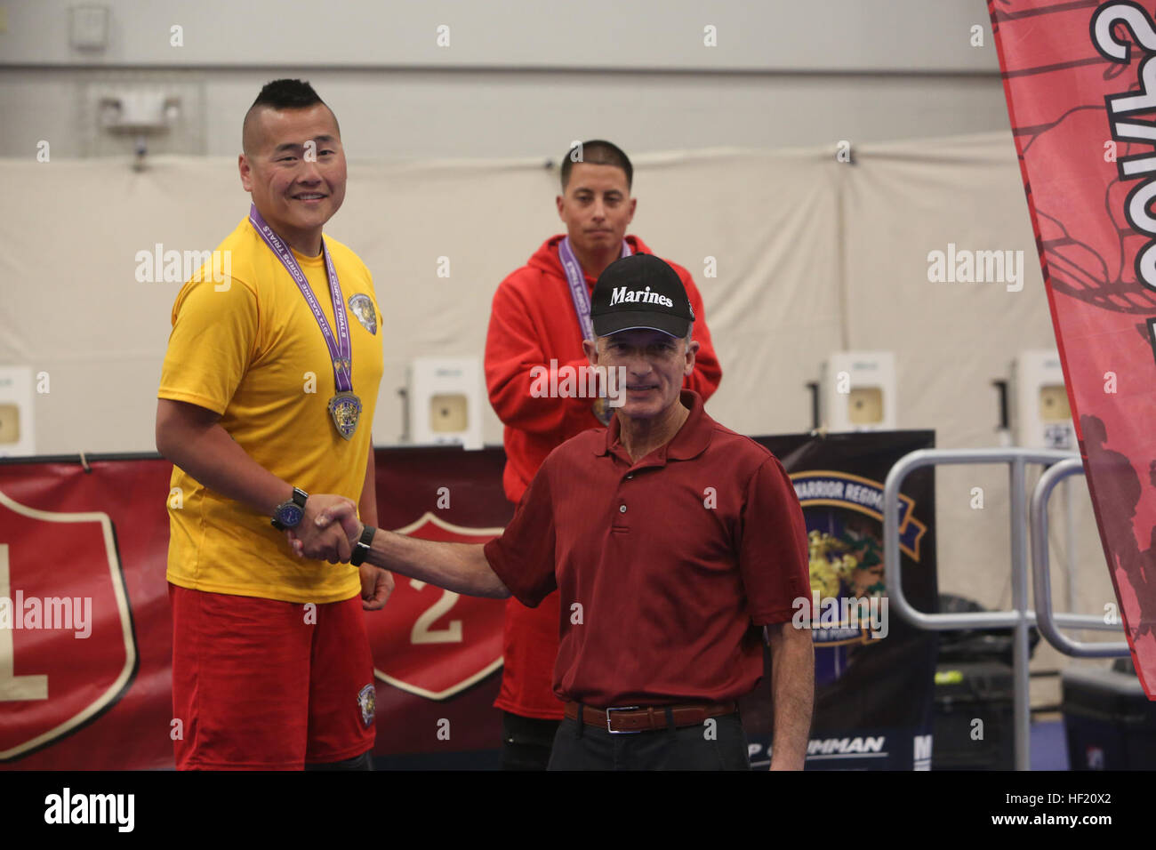 Veteran Marine Mark Seifert, 30, from Forrest Lake, Minn., claims the ...