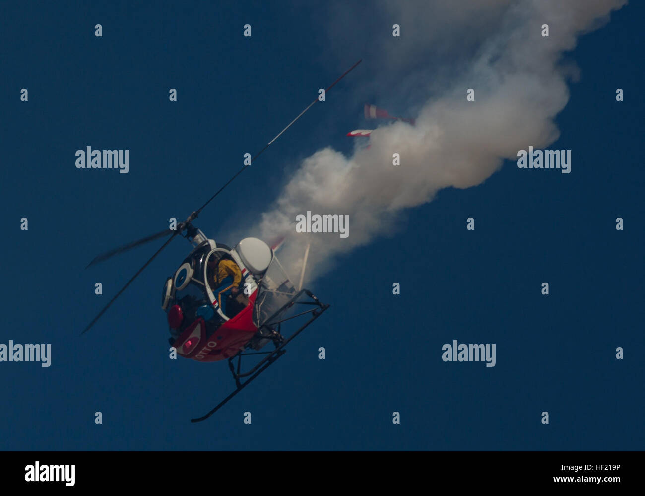Otto the Helicopter, piloted by Robert Buis, navigates through a ...
