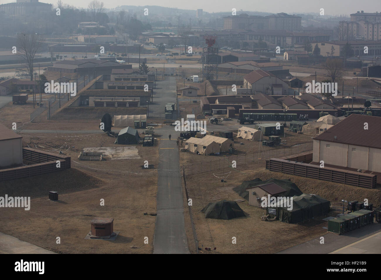 Aerial view of Tactical Air Control Center being used for Marine ...