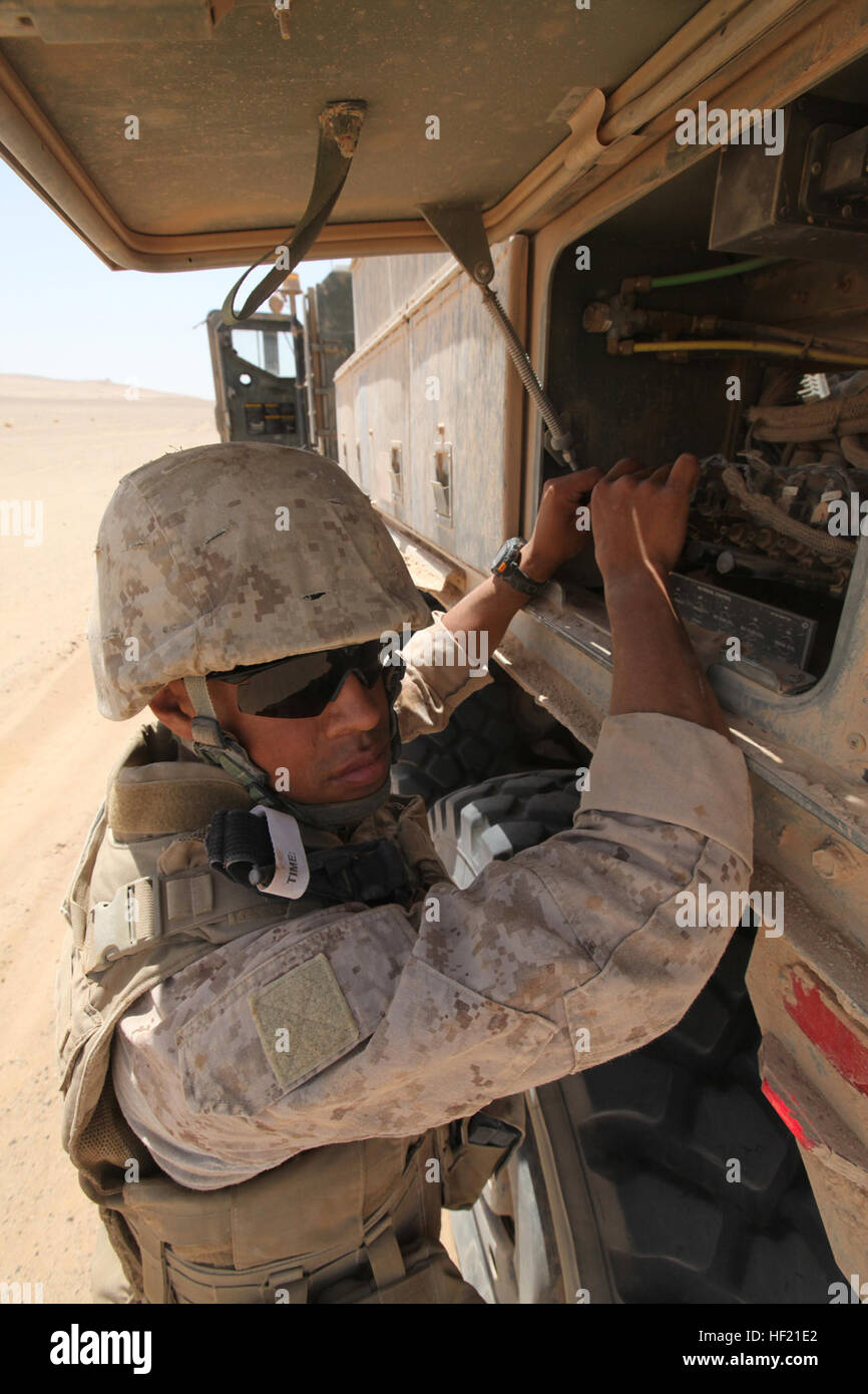 Sgt. Israel Chavez, 25, from Los Angeles, wrecker operator for Combat ...