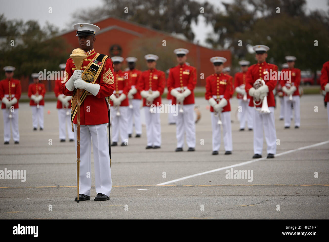 Master Gunnery Sgt. Kevin Buckles, drum major of the U.S. Marine Drum ...