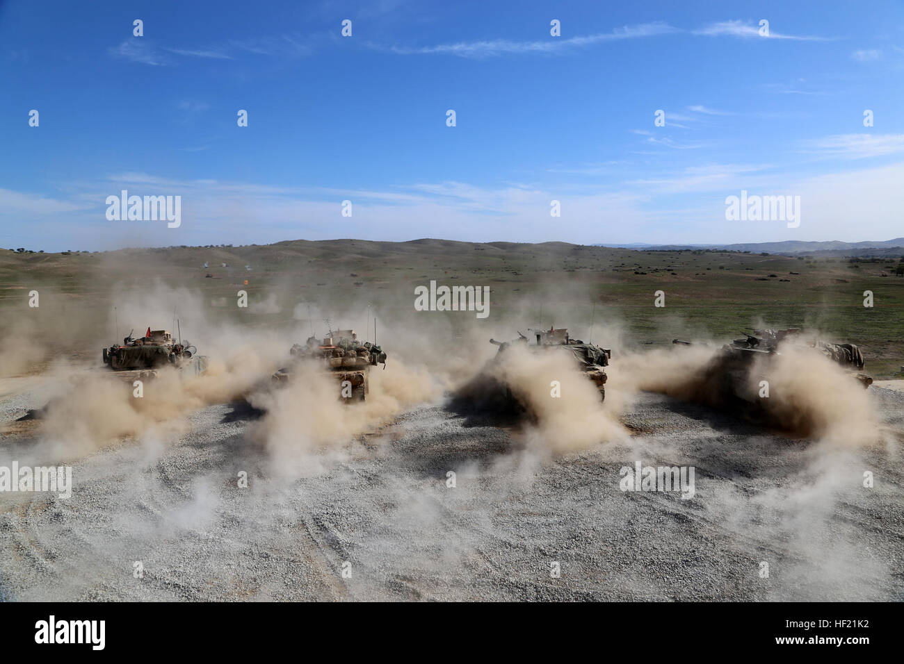 Marines with tank platoon, Battalion Landing Team 2nd Battalion, 1st ...