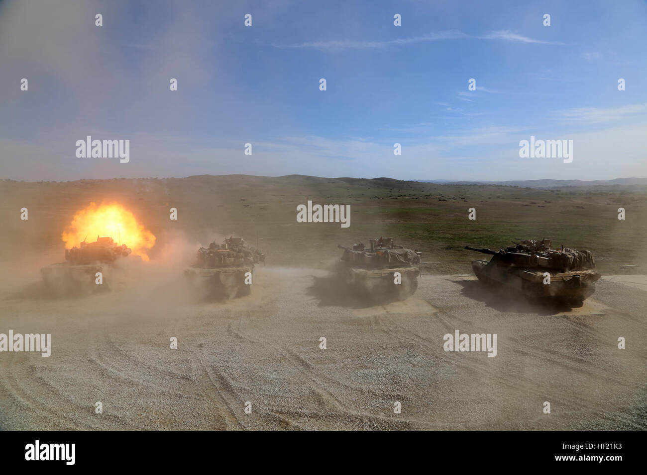 Marines with tank platoon, Battalion Landing Team 2nd Battalion, 1st ...