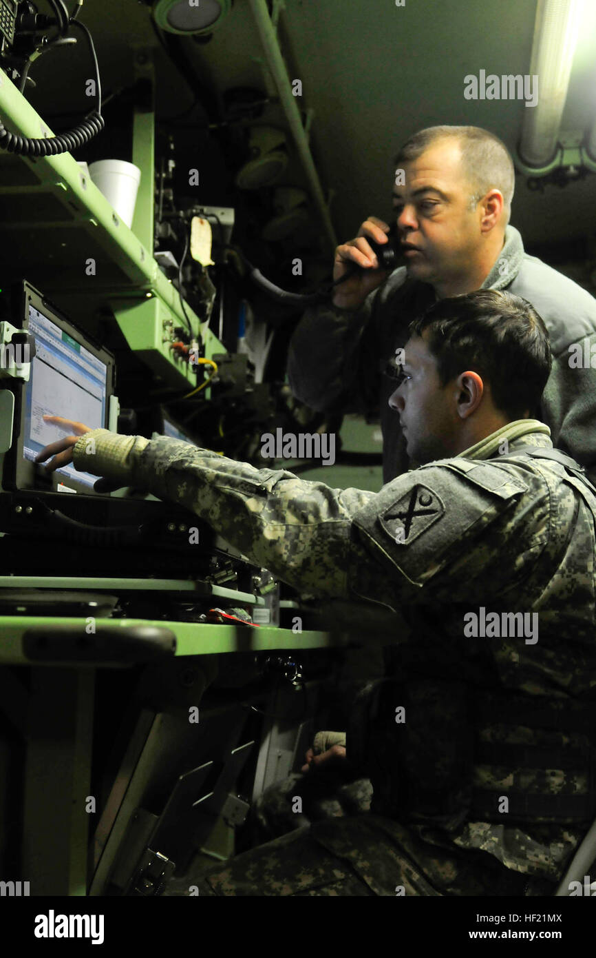 Staff Sgt. Scottie Nobles and Sgt. Richard Schneider, fire direction ...