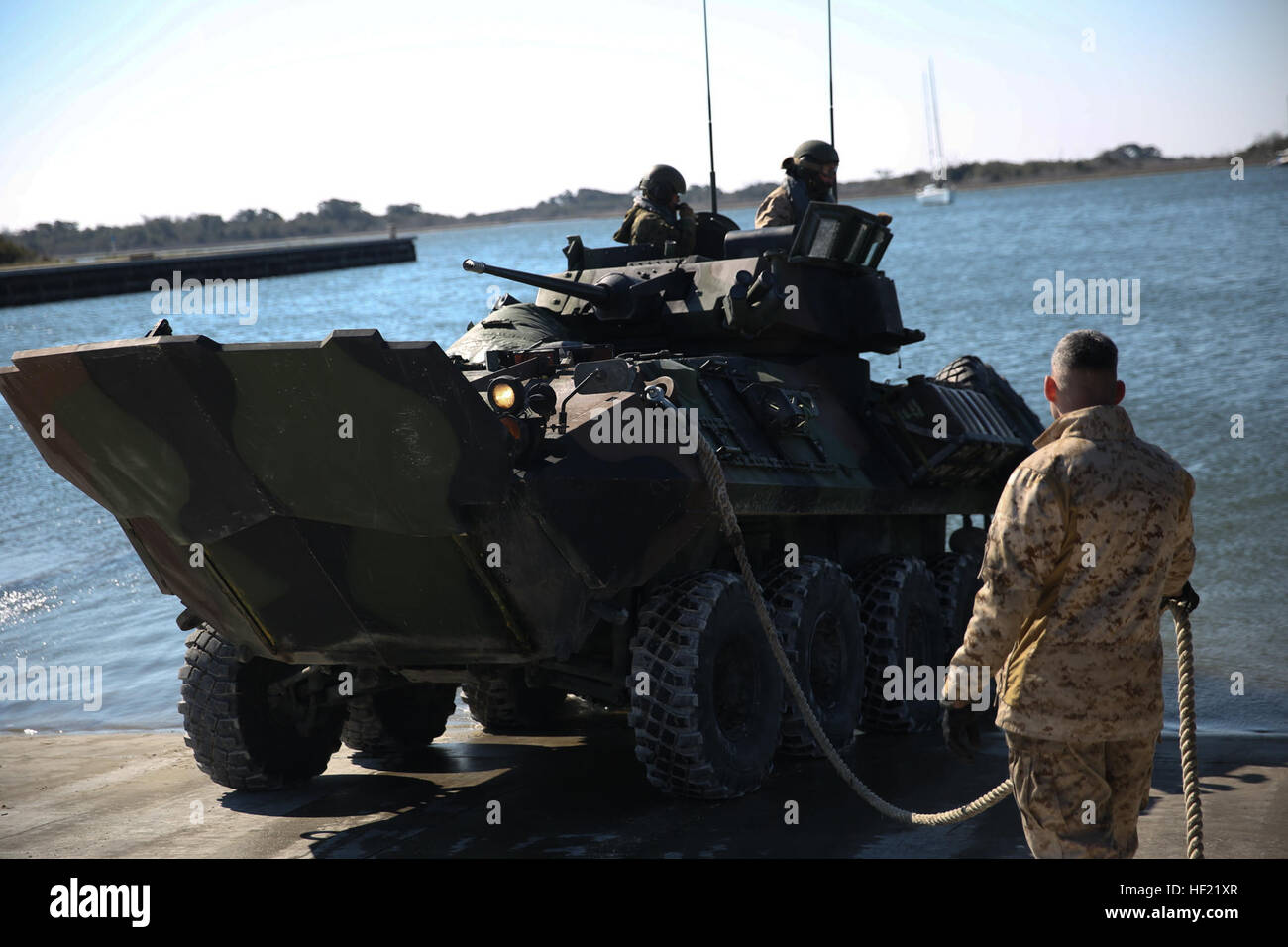2nd Light Armored Reconnaissance Battalion Marines drop a Light Armored ...