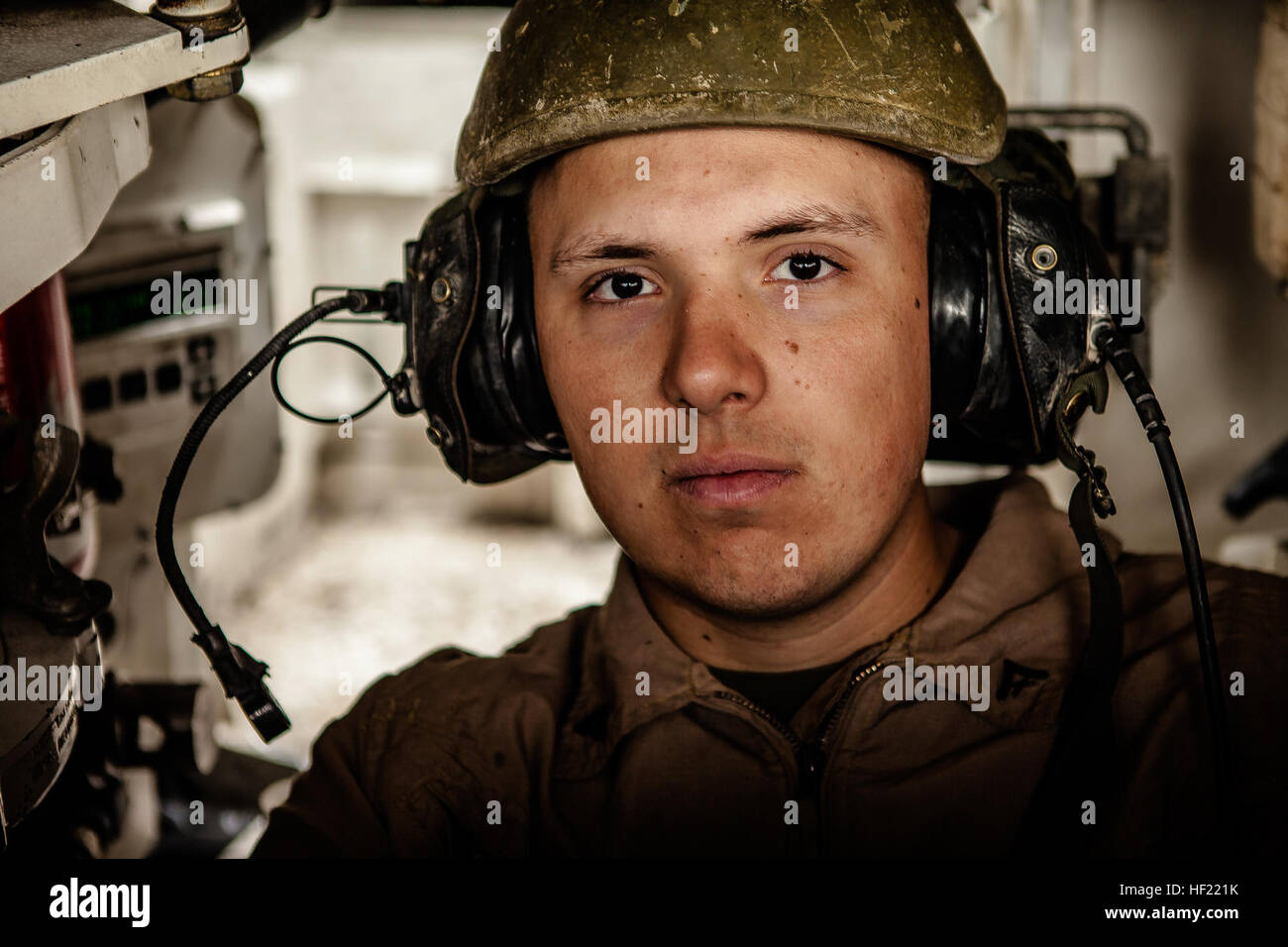 U.S. Marine Corps Lance Cpl. Juan Montoya, tank crewman, Delta Company ...