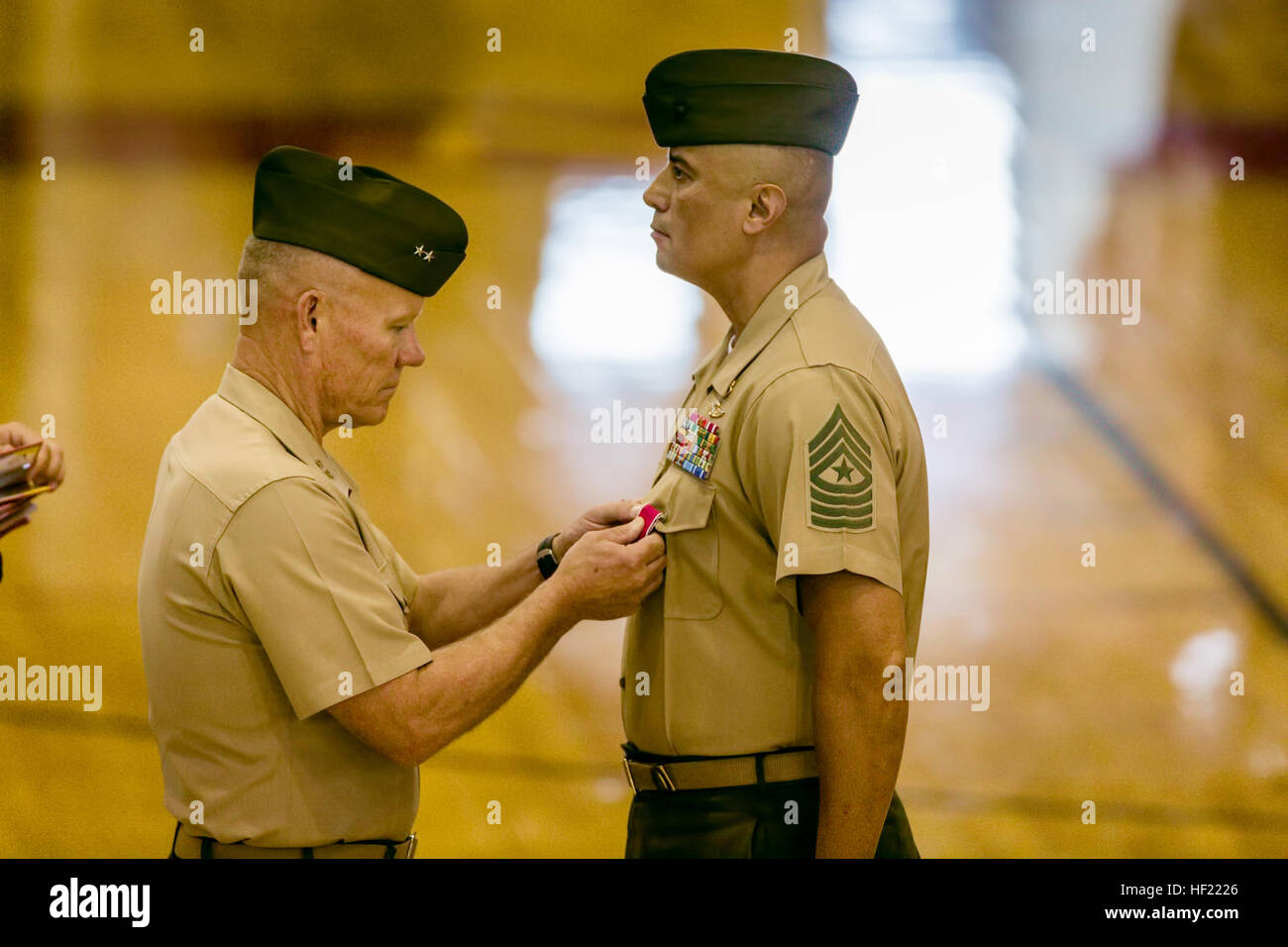 Sgt. Maj. Ernest K. Hoopii, the outgoing sergeant major of Marine Corps ...