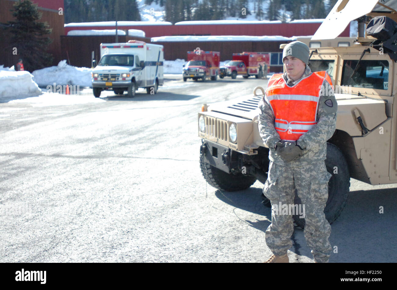 A Soldier with the 297th Military Police Company, Alaska Army National ...
