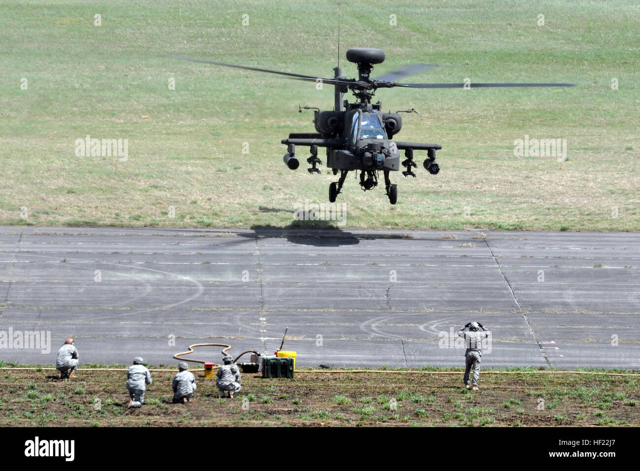 AH-64 Apache helicopters from the 1-151st Attack Reconnaissance ...