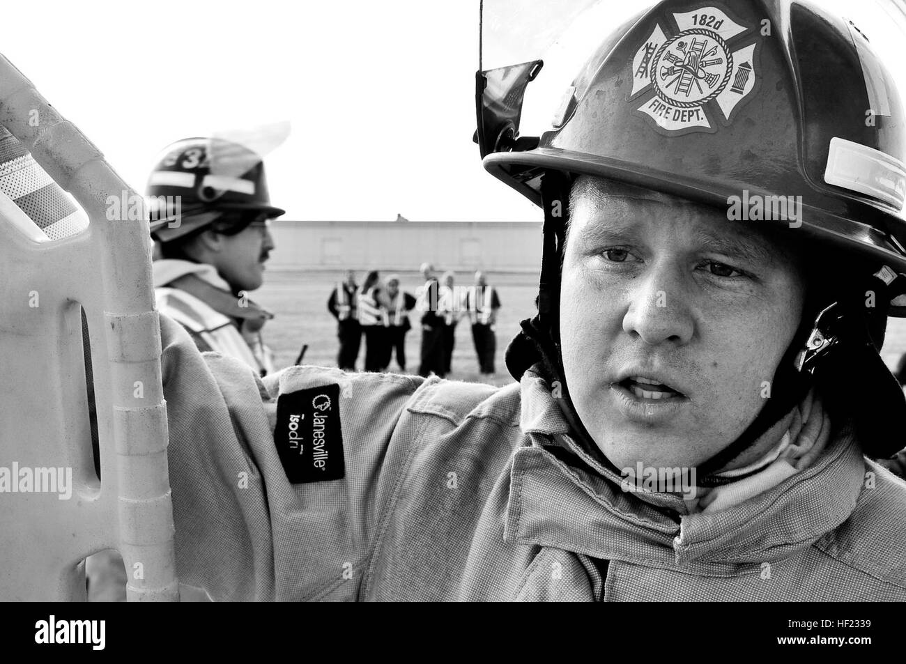 Firefighter in fire department Black and White Stock Photos & Images ...
