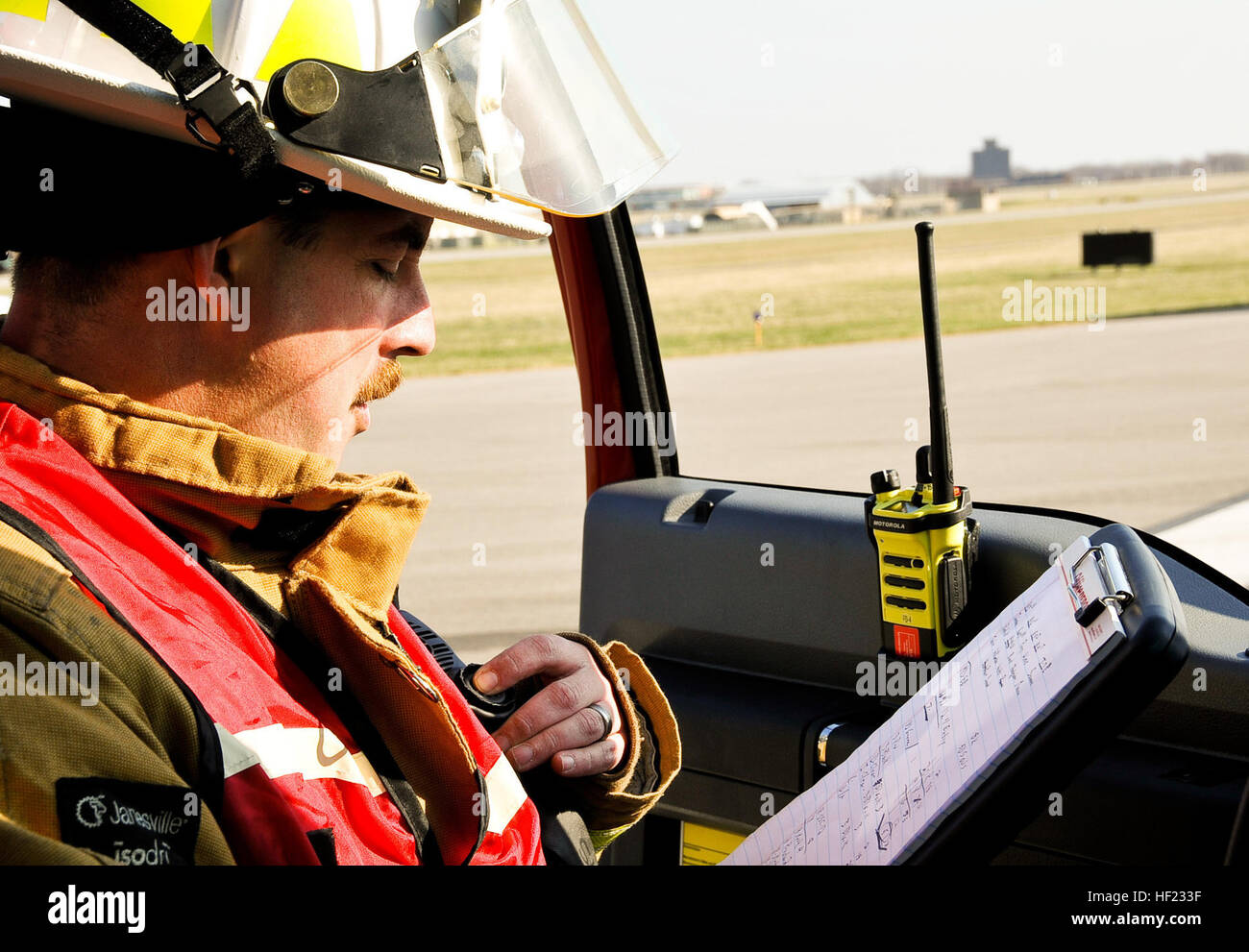 U.S. Air Force Tech. Sgt. Jeffrey Owens, a firefighter with the 182nd ...