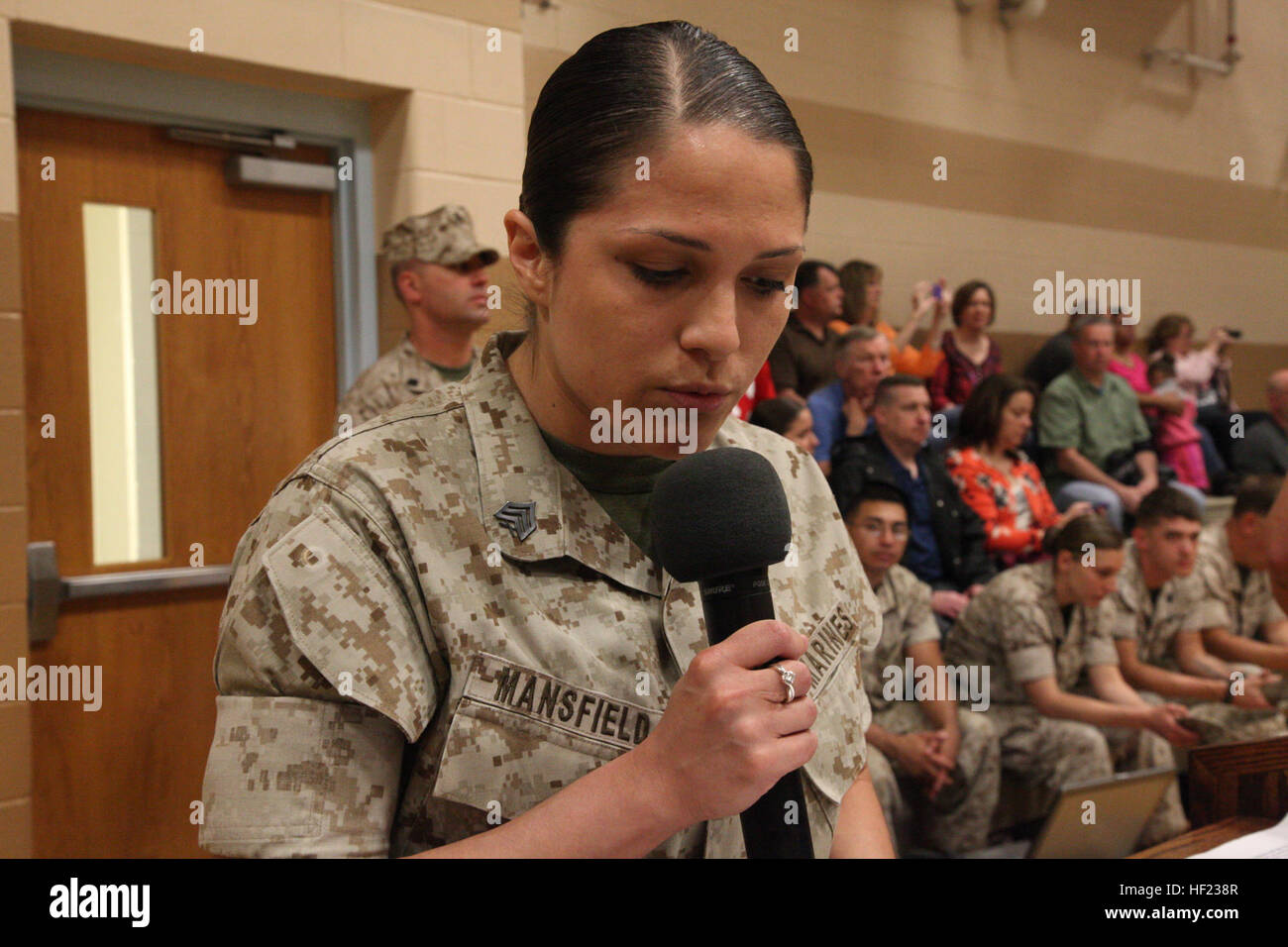 U.S. Marine Corps Sgt. Melissa Mansfield, administrative chief, Marine ...
