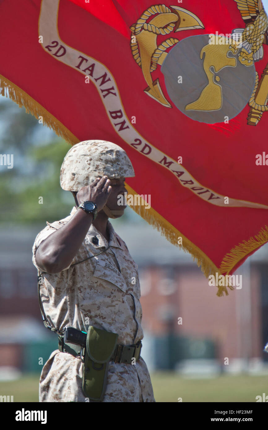 U.S. Marine Corps Sgt. Maj. James Brooks, outgoing battalion sergeant ...