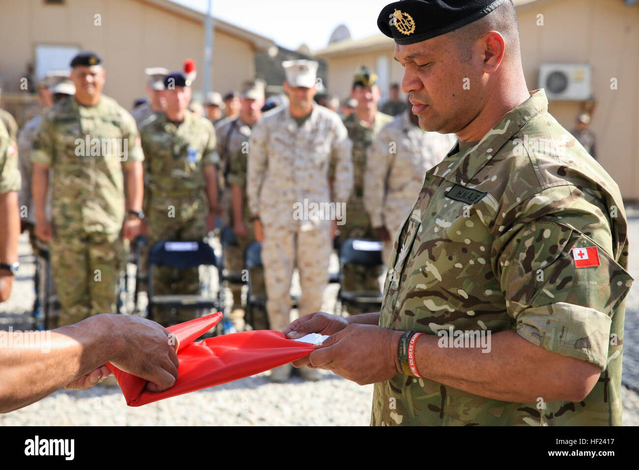A Royal Tongan Marines assigned to Tranche 7, the seventh and final ...