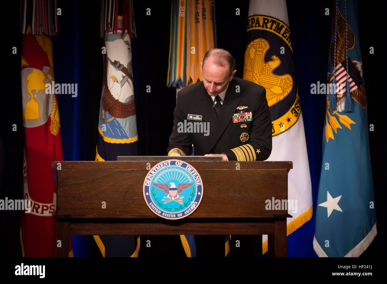 Chief of Naval Operations (CNO) Adm. Jonathan Greenert signs the Human ...