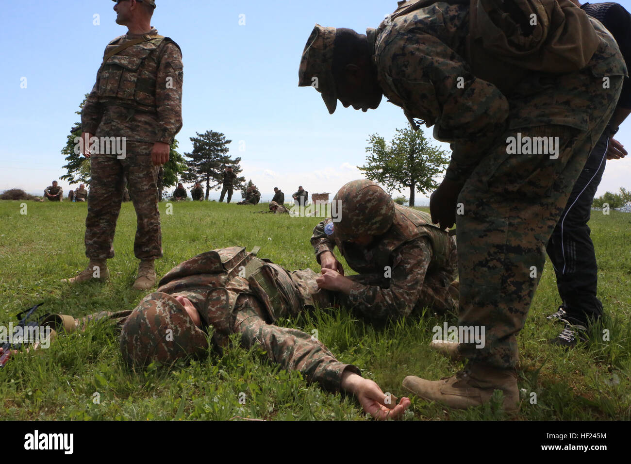 U.S. Navy HN Maderrious Robinson of Black Sea Rotational Force 14.2 from 3rd Battalion, 8th ...