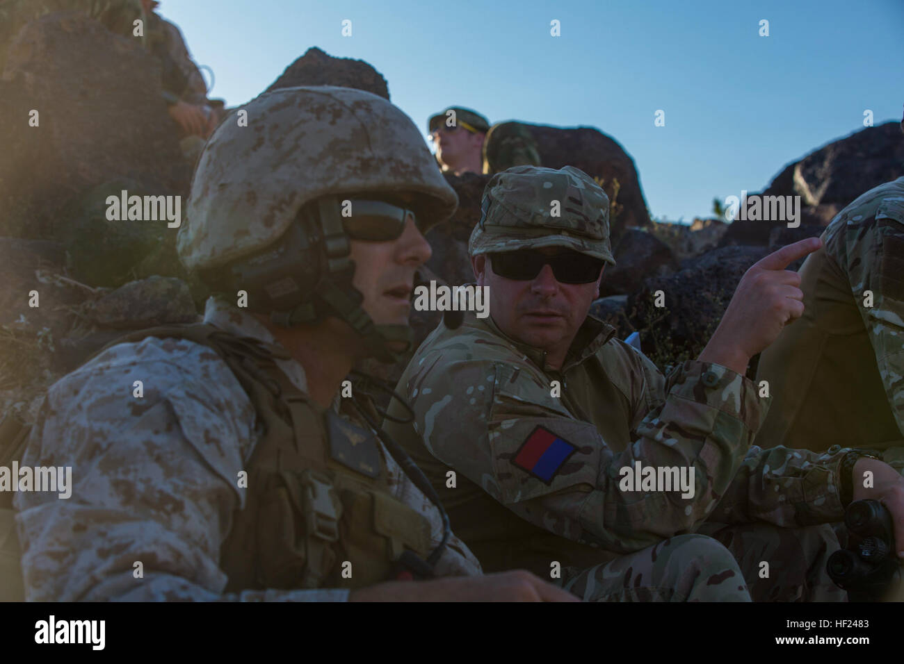 Major Jason Edholm (left), the air officer for 11th Marine Regiment ...