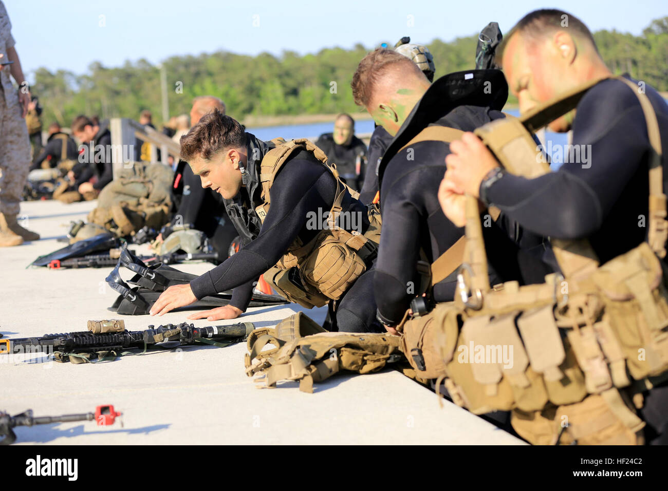 Marines from Force Detachment Delta, II Marine Expeditionary Force gear ...