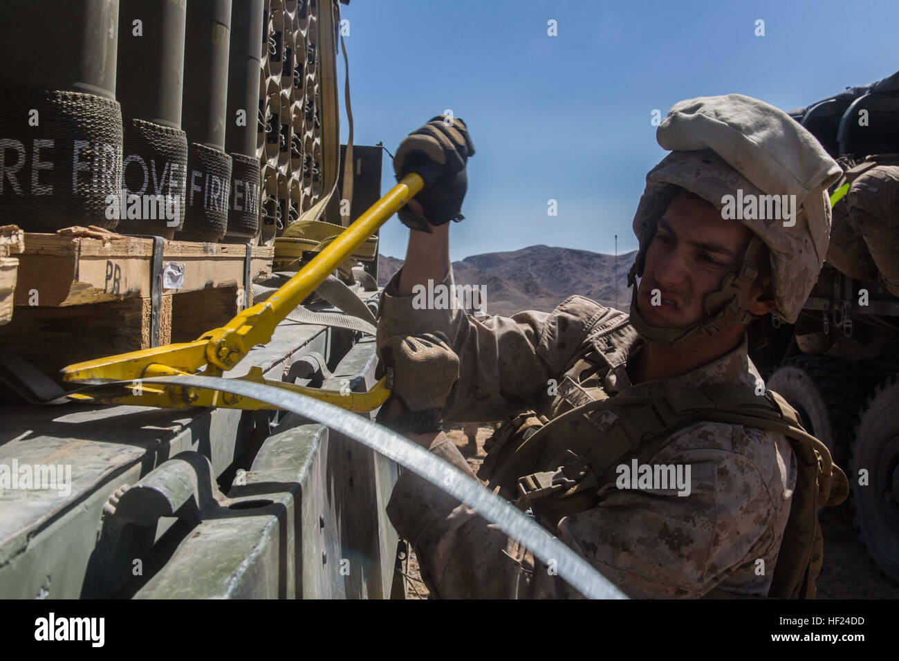 U.S. Marine Corps Pfc. Carlos Sanches with India Battery, 1st Battalion ...