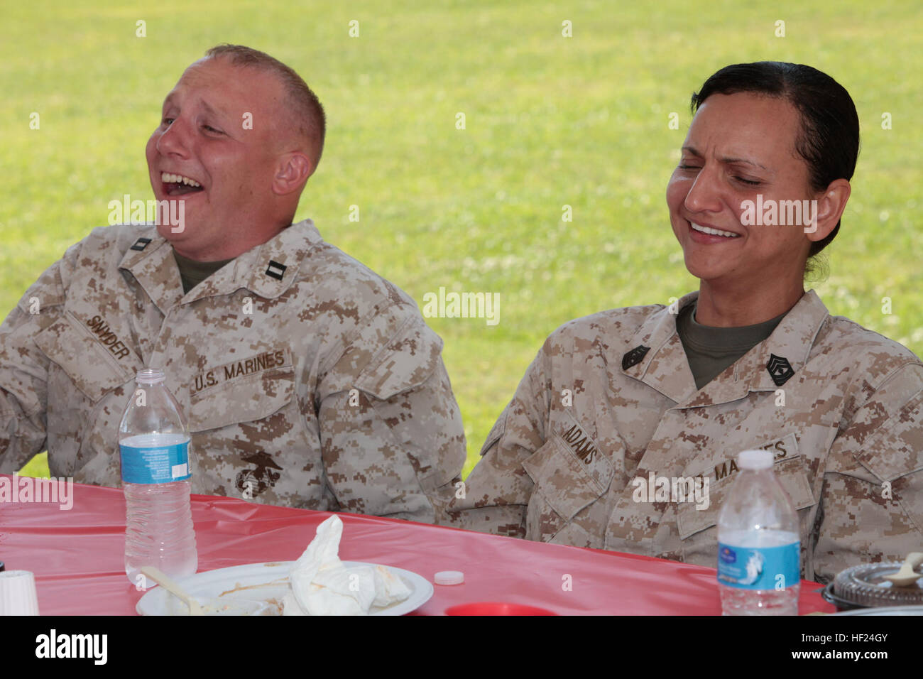 Captain Marc Snyder (left), Commanding Officer, Headquarters and ...
