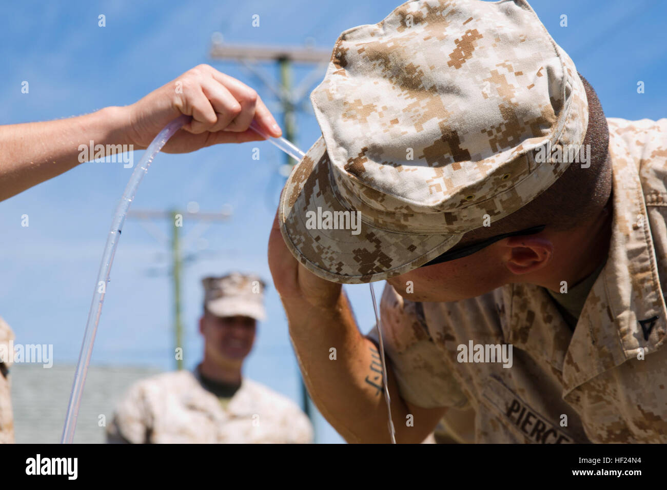 A Marine with 2nd Marine Logistics Group tests water filtered through ...