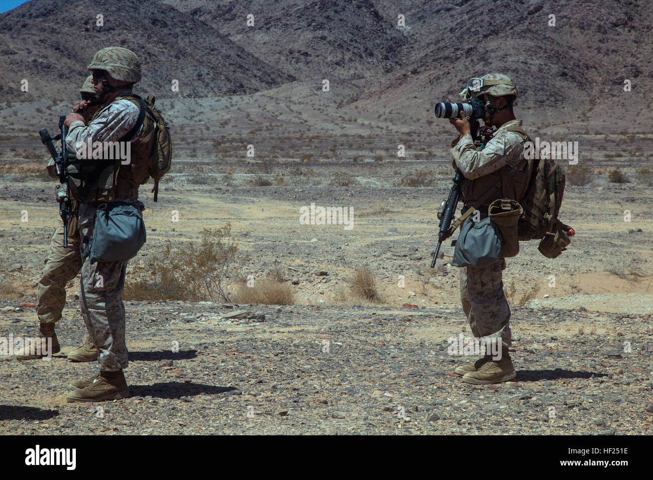 U.S. Marine Sgt. Timothy Lenzo, right, combat correspondent with 1st ...