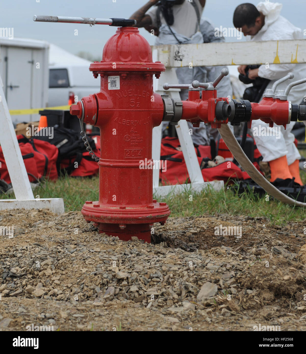 Training site engineers installed a new fire hydrant adjacent to the ...