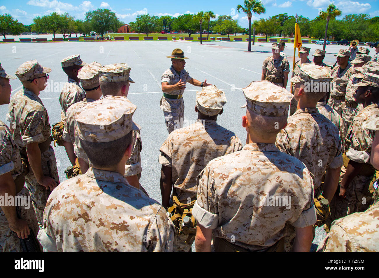 U.S. Marine Sgt. Richard Hernandez, drill instructor, Charlie Company ...