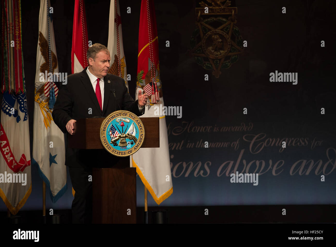 Deputy Secretary of Defense Robert Work delivers remarks during a ...