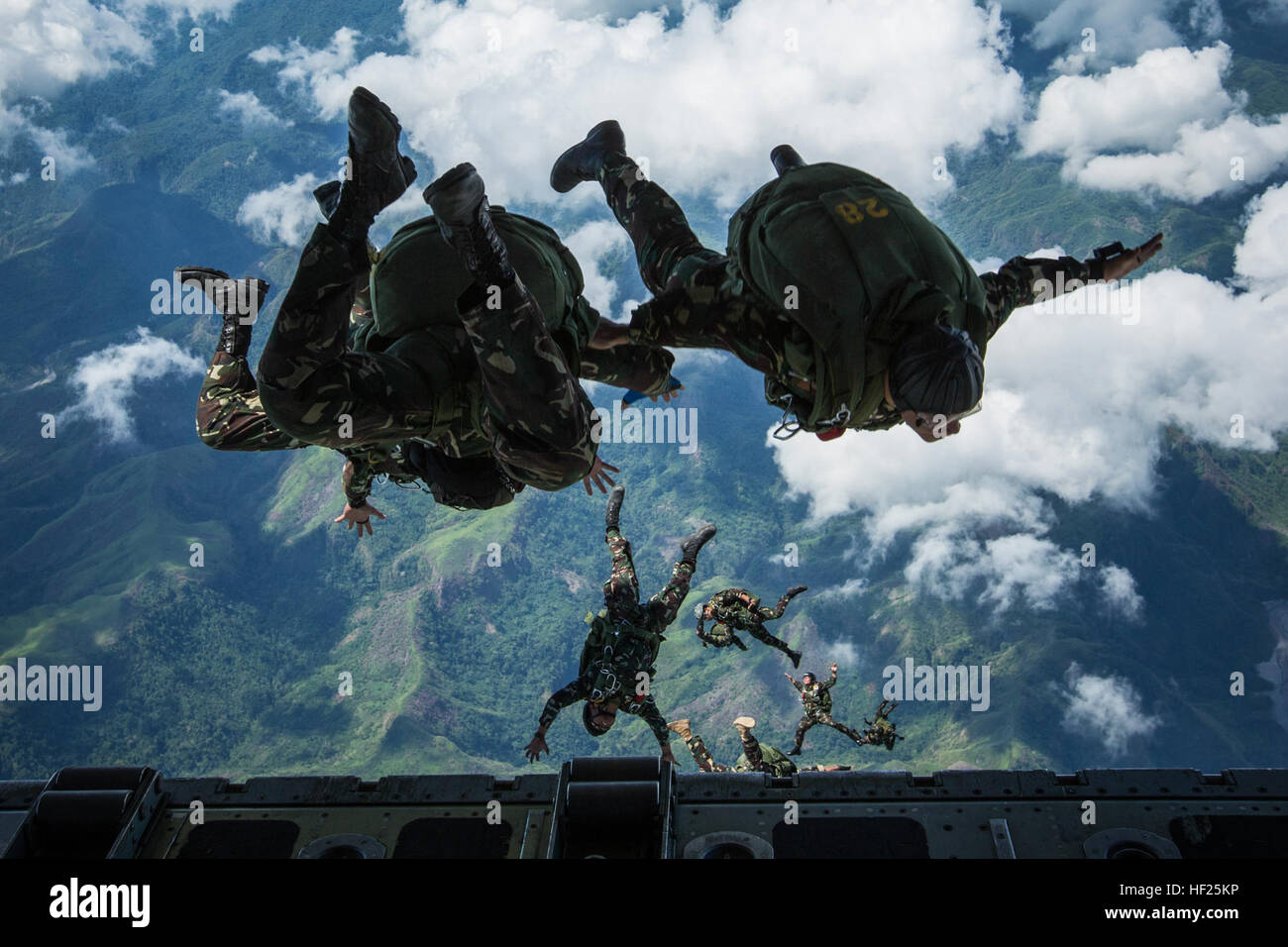 Philippine Army Special Forces freefall jumpers with Special Operations Command, stationed at ...