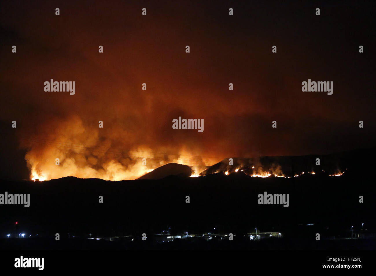 Fire can be seen at U.S. Marine Corps Base (MCB) Camp Pendleton, Calif ...