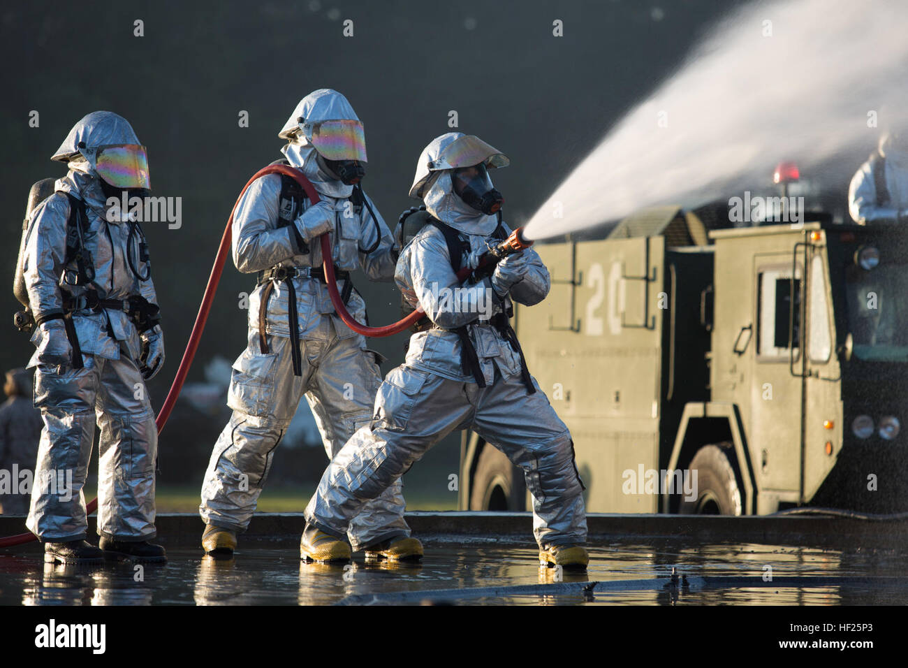U.S. Marines with Aircraft Rescue and Fire Fighting (ARFF ...