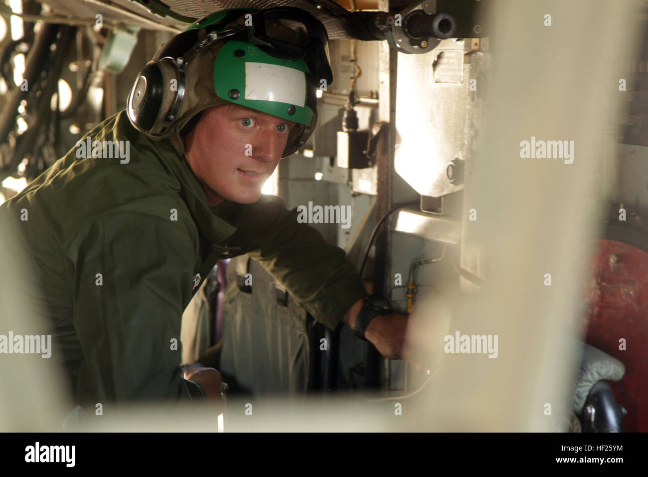 A U.S. Marine with Marine Heavy Helicopter Squadron (HMH) 462, Marine ...