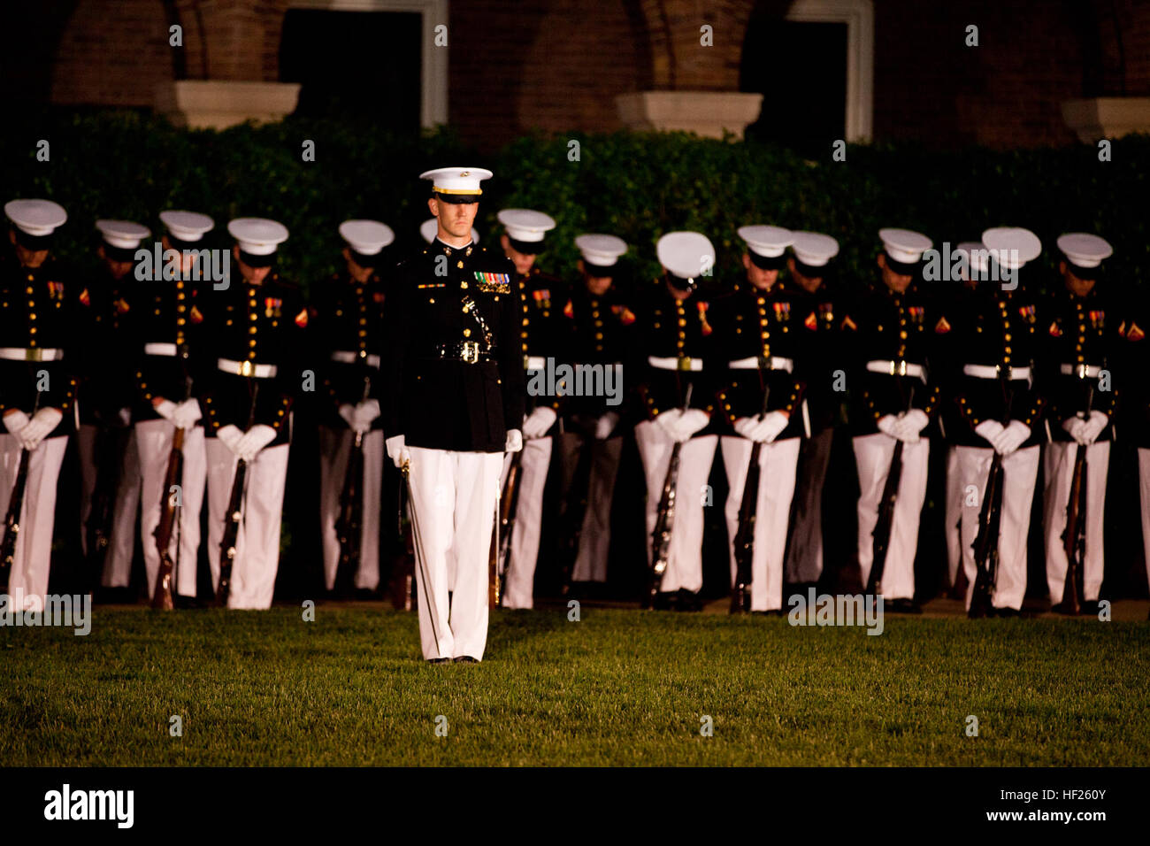 U.S. Marines participate in an Evening Parade at Marine Barracks ...
