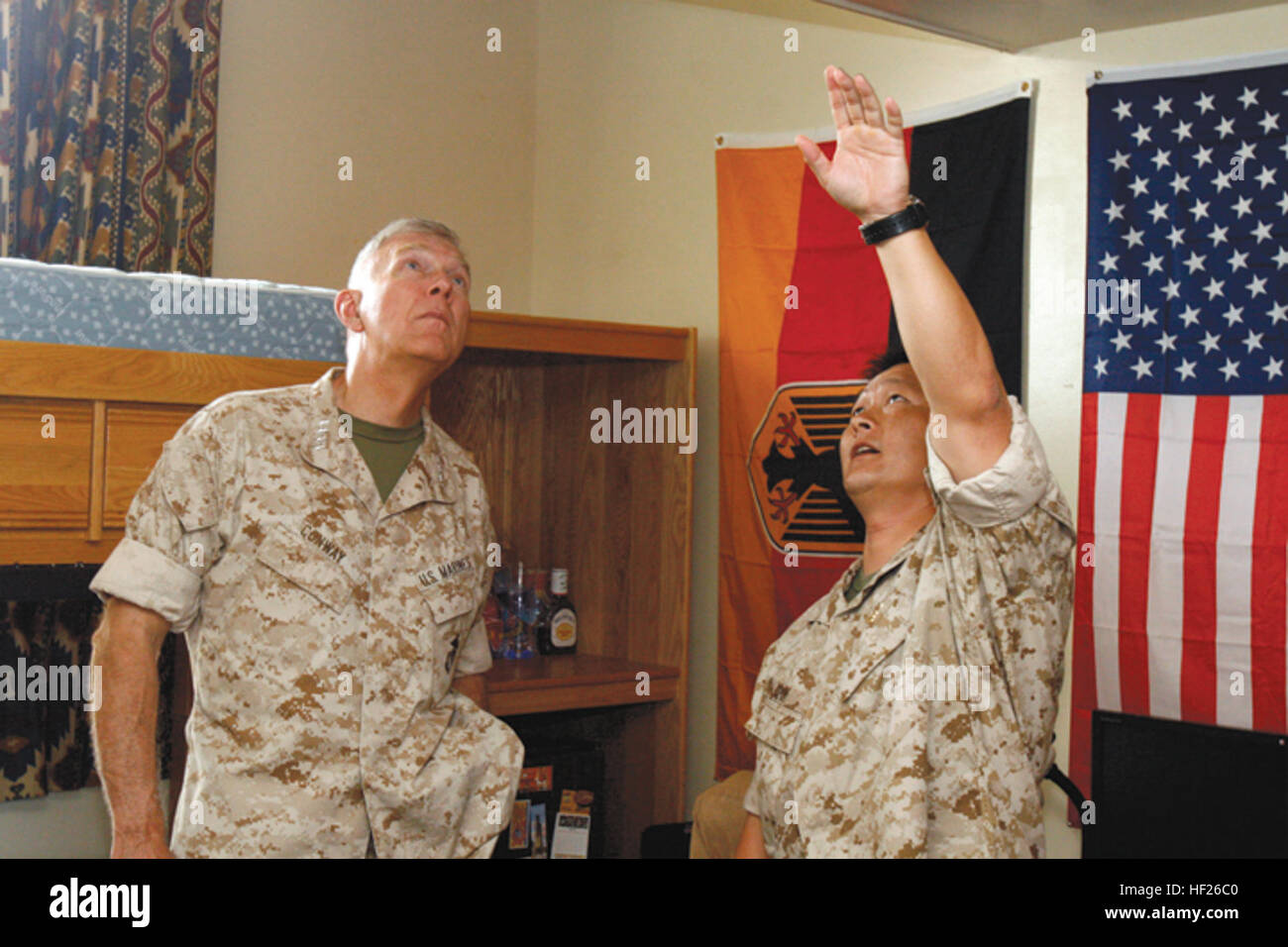 The embarkation officer from Marine Aircraft Group 24 inspects barracks ...