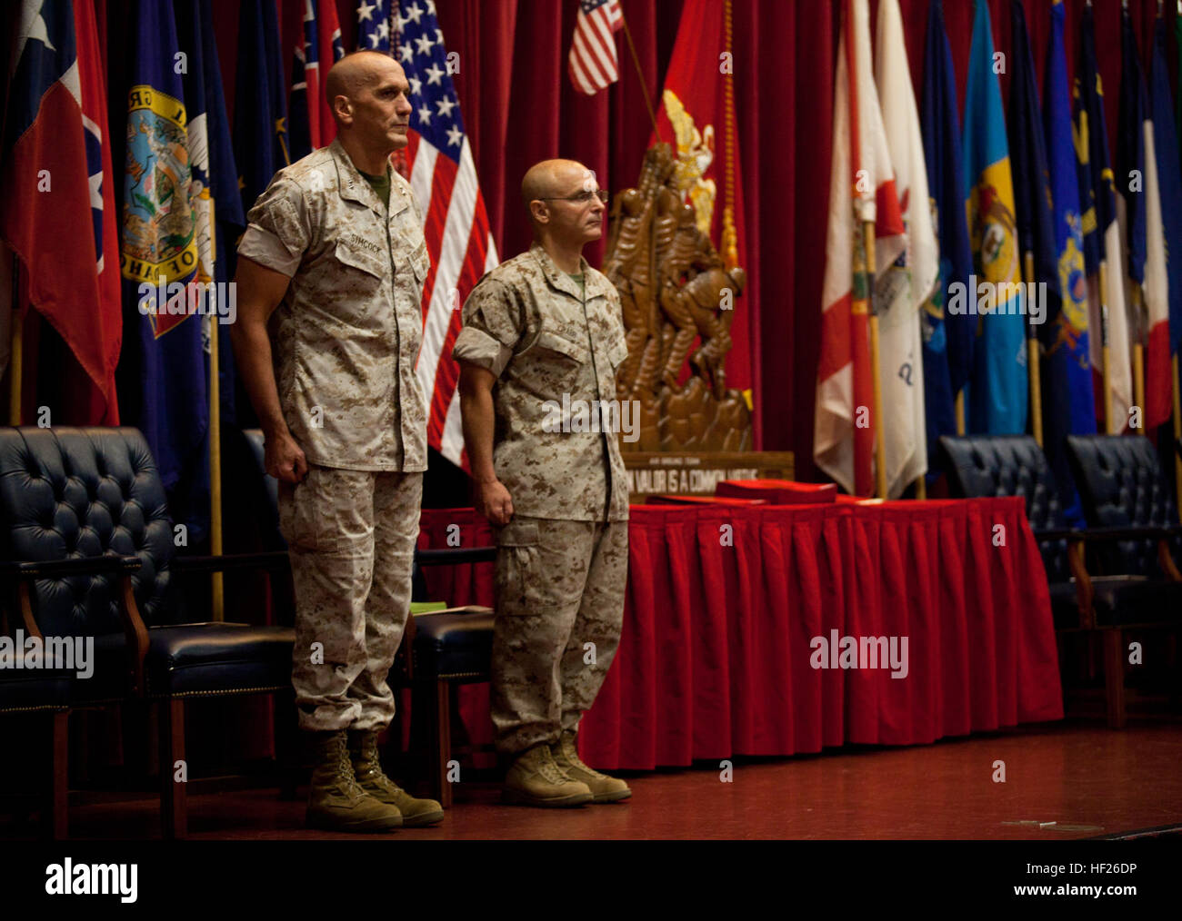U.S. Marine Corps Maj. Gen. Richard L. Simcock (left), Marine Forces ...
