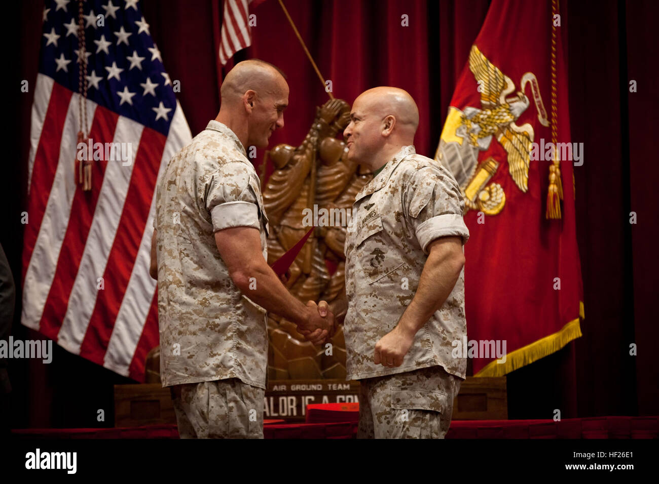 U.S. Marine Corps Maj. Gen. Richard L. Simcock (left), Marine Forces ...