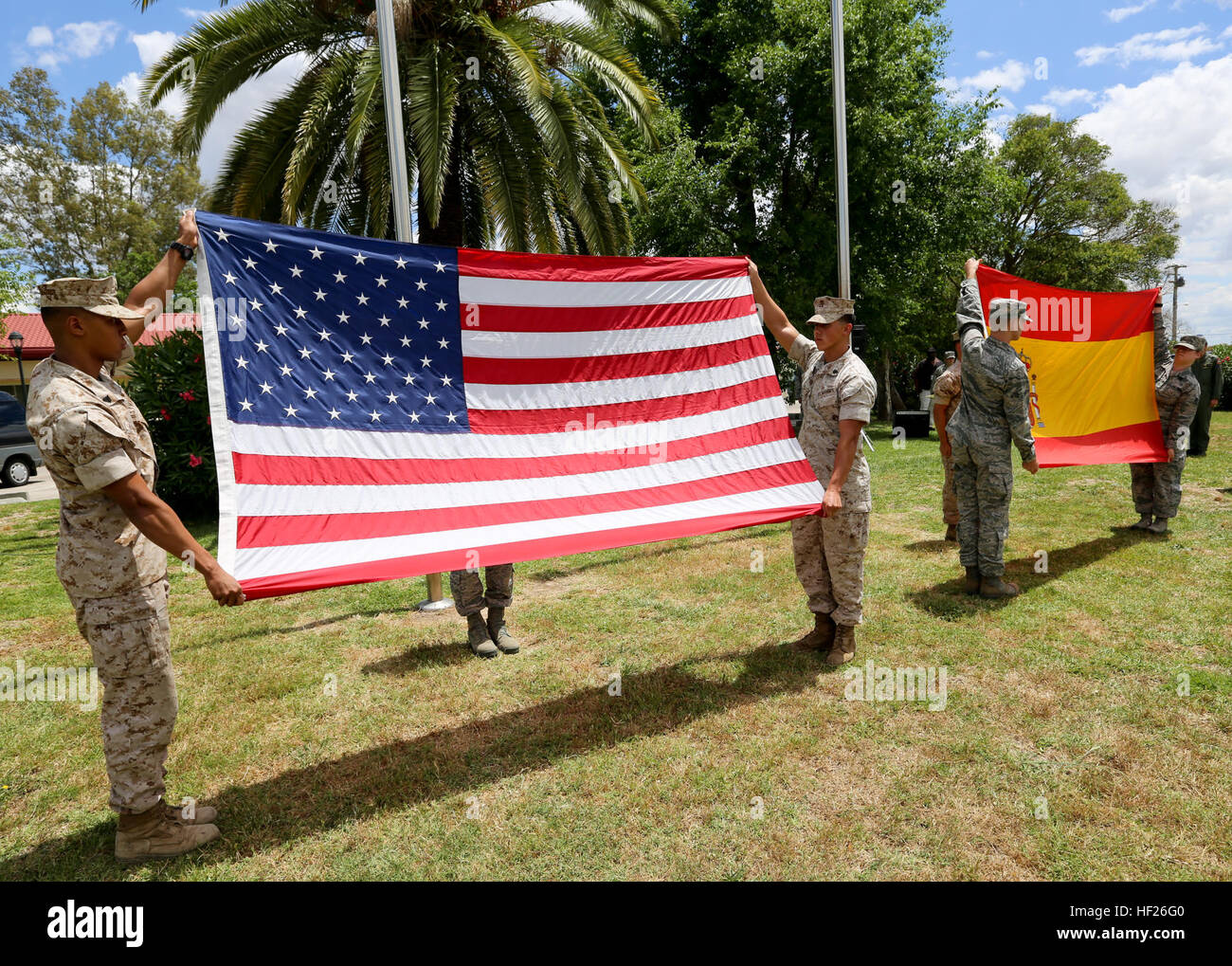 U.S. Marines and Air Force gather for a Memorial Day ceremony held on ...
