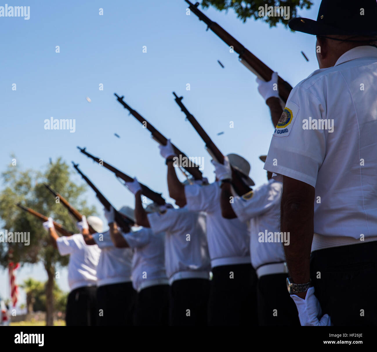 The honor guard for the American Legion Federal Post No. 19 performs a ...