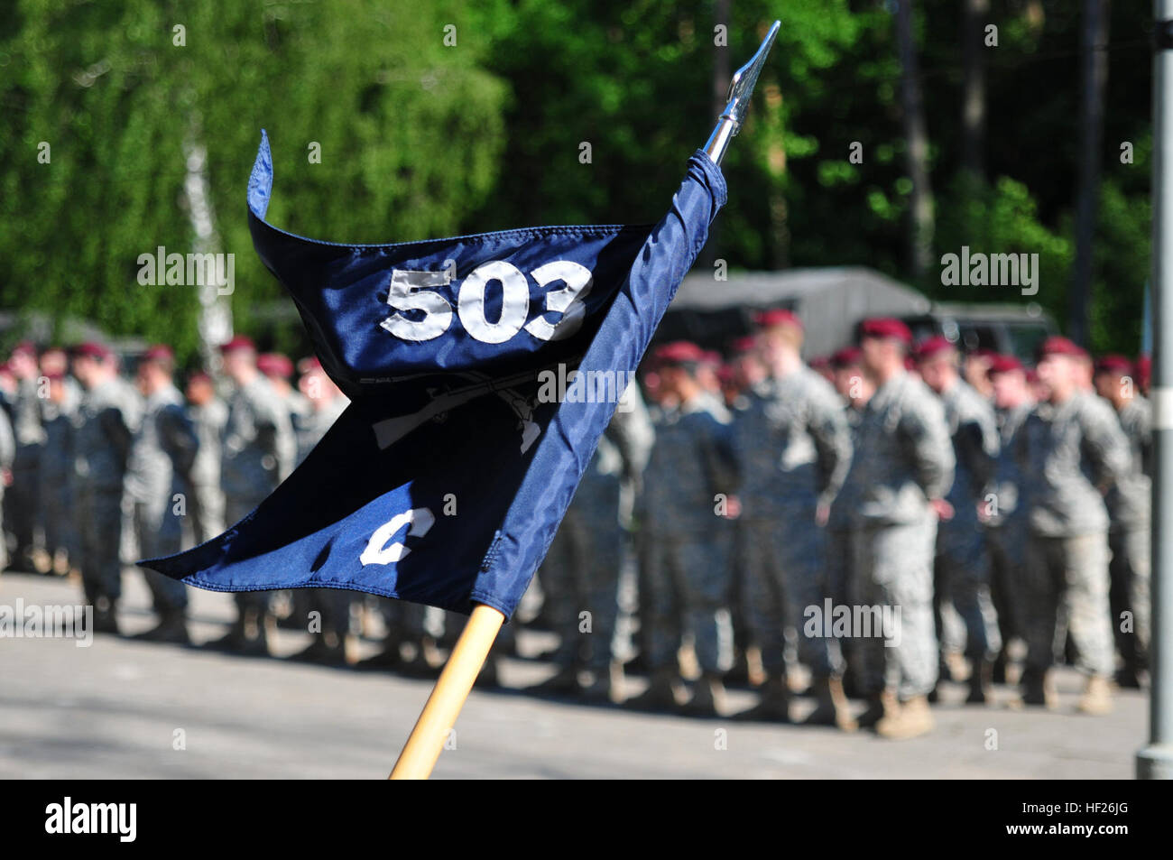The guidon for Chosen Company, 1st Battalion, 503rd Infantry Regiment ...