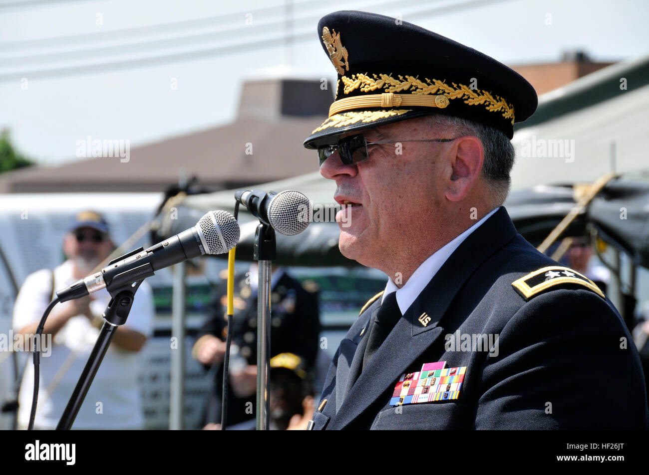 U.S. Army Maj. Gen. Frank Vavala speaks during a helicopter dedication ...