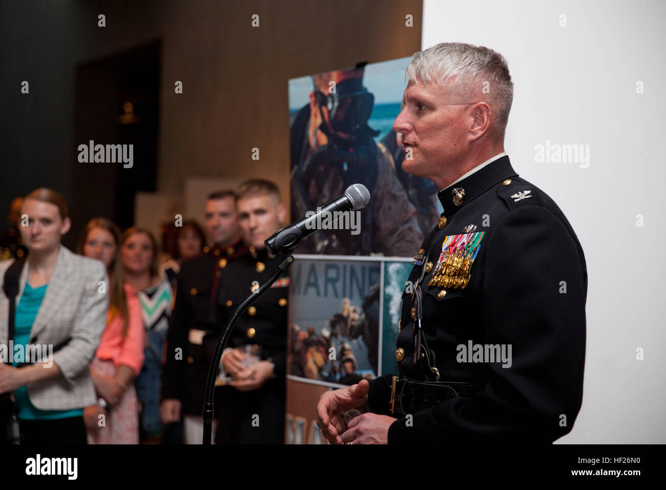 The Commanding Officer of Marine Barracks Washington delivers an ...