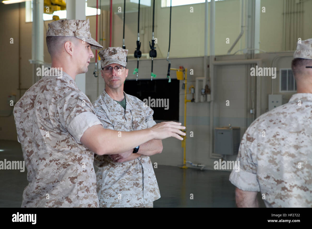 U.S. Marine Corps Brig. Gen. Robert F. Castellvi (right), commanding ...