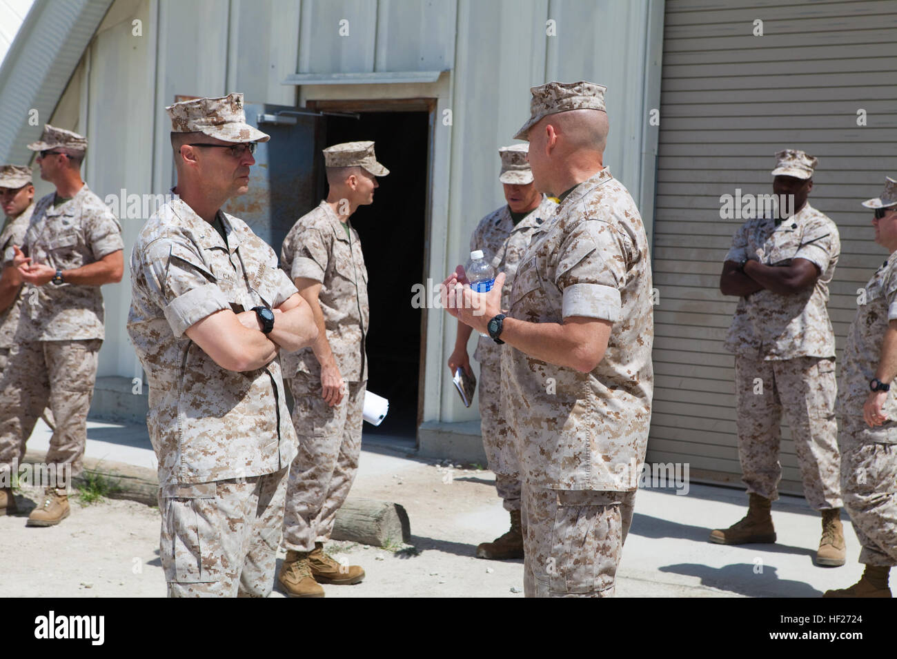 U.S. Marine Corps Brig. Gen. Robert F. Castellvi (left), commanding ...