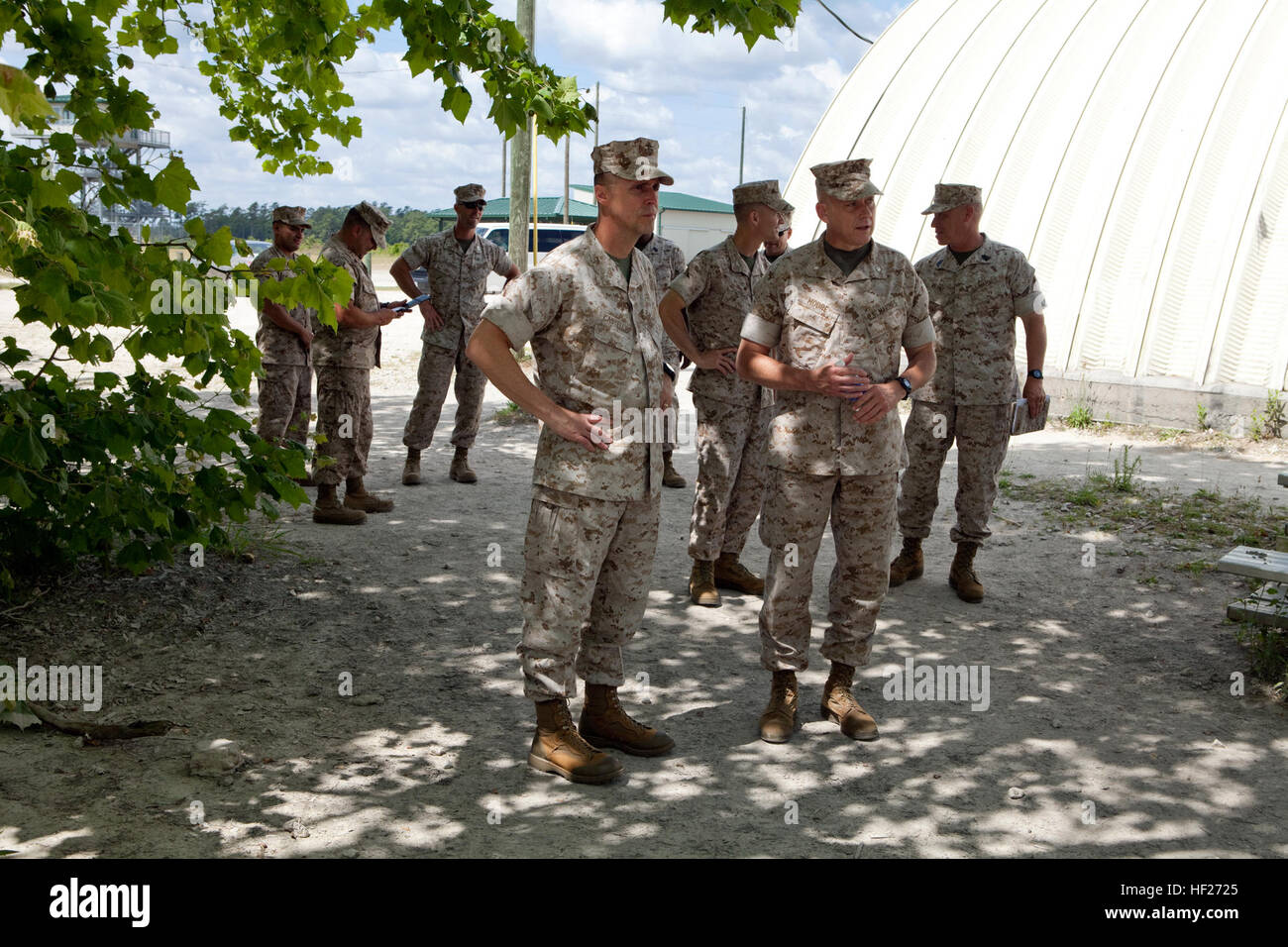 U.S. Marine Corps Brig. Gen. Robert F. Castellvi (left), commanding ...